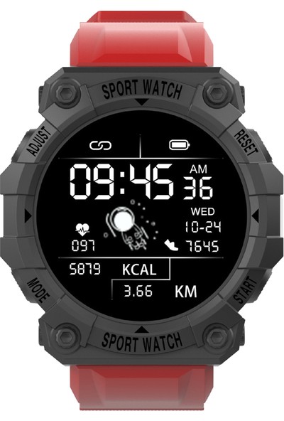 KKmoon FD68S Akıllı Nabız Ölçer Uyku Takipli Kol Saati - Kırmızı (Yurt Dışından)