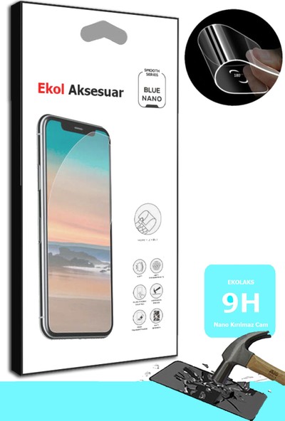 Ekolaks Apple iPhone 6 6s Flexible Blue Series Esnek Nano Kırılmaz Cam Ekran Koruyucu Ekolaks Apple iPhone 6 6s Flexible Blue Series Esnek Nano Kırılmaz Cam Ekran Koruyucu