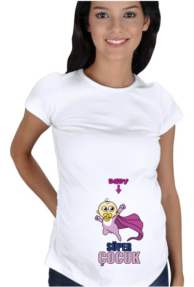 Super Çocuk Kısa Kollu Hamile Tişörtü