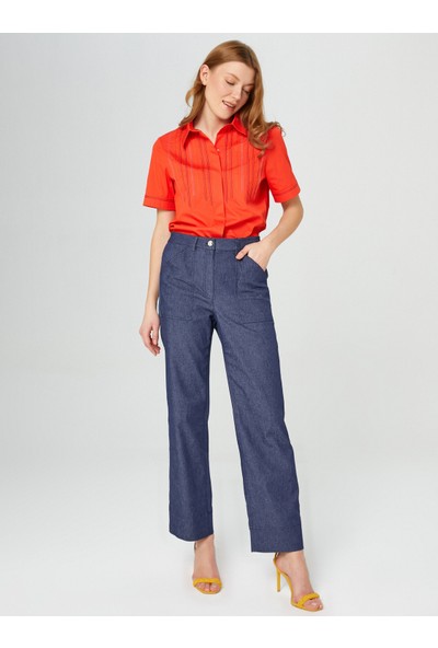 Faik Sönmez Punch Nakış Detaylı Straıght Fit Pamuklu Pantolon 64395 Faik Sönmez Punch Nakış Detaylı Straıght Fit Pamuklu Pantolon 64395