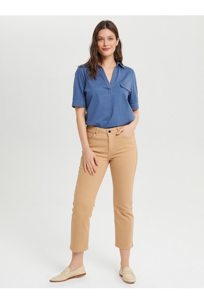 Faik Sönmez Yanları Nakış Detaylı 5 Cep Pantolon 64411