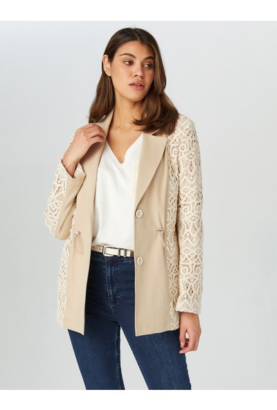 Faik Sönmez Dantel Garnili Twıll Ceket 64194 Faik Sönmez Dantel Garnili Twıll Ceket 64194