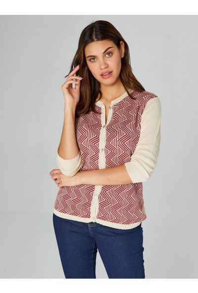 Faik Sönmez Jakar Örgülü Triko Hırka 64846