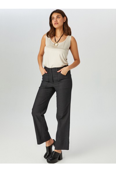 Faik Sönmez Punch Nakış Detaylı Straıght Fit Pamuklu Pantolon 64395 Faik Sönmez Punch Nakış Detaylı Straıght Fit Pamuklu Pantolon 64395