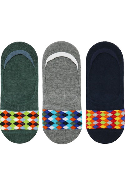 Bross 3lü Geometrik Desenli Babet Çocuk Çorabı