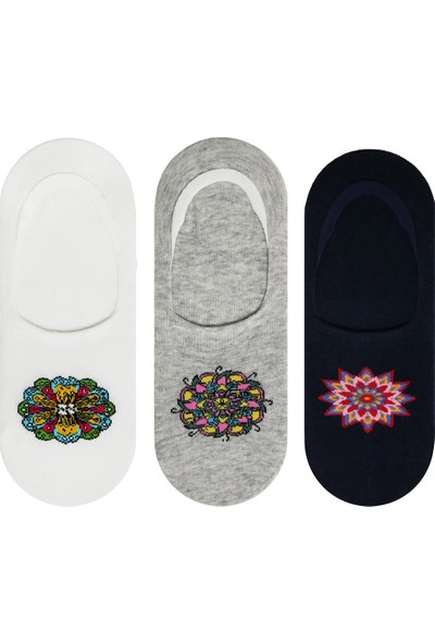 Bross 3lü Mandala Desenli Babet Kadın Çorabı Bross 3lü Mandala Desenli Babet Kadın Çorabı