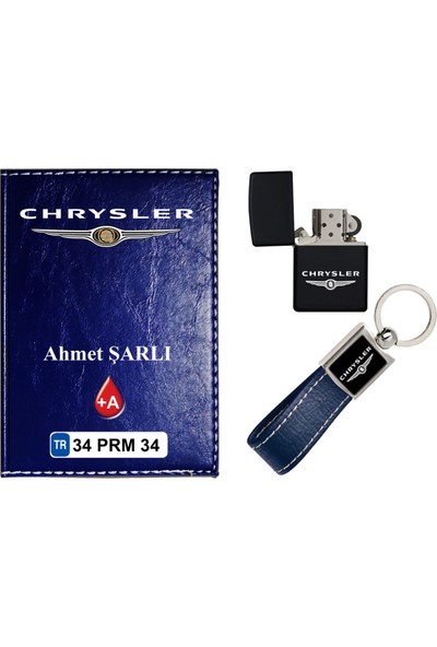 Promosyon Denizi Isiminize Özel Chrysler Logolu Lacivert Ruhsat Kabı - Anahtarlık - Çakmak Promosyon Denizi Isiminize Özel Chrysler Logolu Lacivert Ruhsat Kabı - Anahtarlık - Çakmak