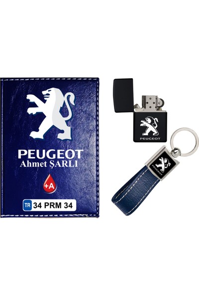 Promosyon Denizi Isiminize Özel Peugeot Logolu Lacivert Ruhsat Kabı - Anahtarlık - Çakmak Promosyon Denizi Isiminize Özel Peugeot Logolu Lacivert Ruhsat Kabı - Anahtarlık - Çakmak