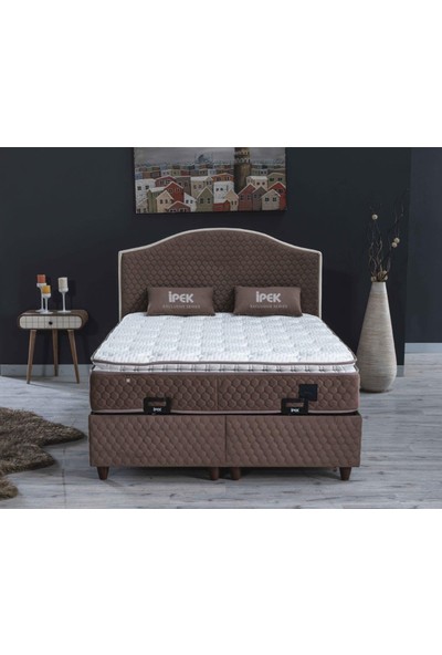 Ipek Mobilya Starmaks 3 Lü Set ( Baza + Başlık + Yatak ) Çift Kişilik ( Sütlü Kahve ) 180X200