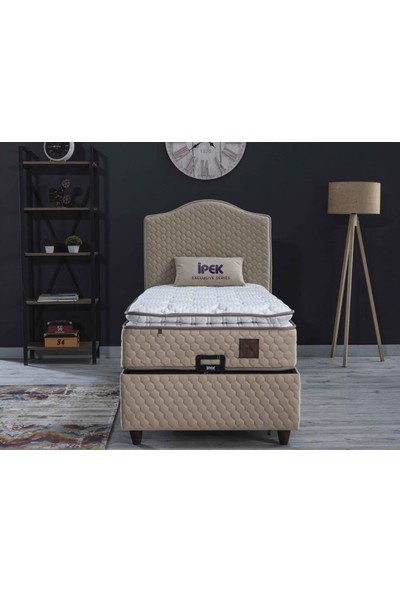 Ipek Mobilya Starmaks 3 Lü Set ( Baza + Başlık + Yatak ) Tek Kişilik ( Bej ) 90X190