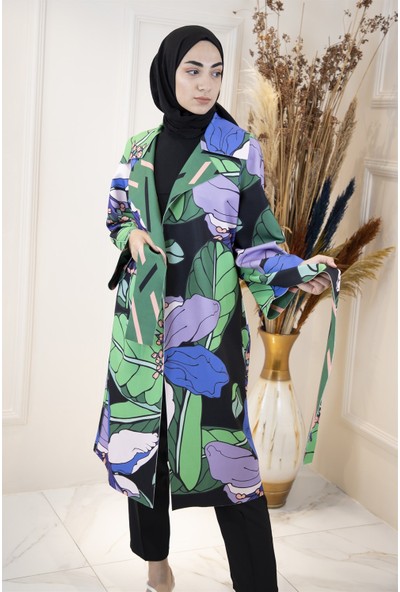 Noi Puf Scuba Kontürlü Tomurcuk Çiçek Baskı Çift Taraflı Ceket Mix Noi Puf Scuba Kontürlü Tomurcuk Çiçek Baskı Çift Taraflı Ceket Mix