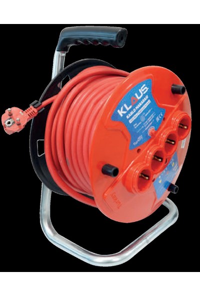 Klaus Kablolu Plastik Makara 4 Prizli 3 x 2,5 20 mt Klaus Kablolu Plastik Makara 4 Prizli 3 x 2,5 20 mt