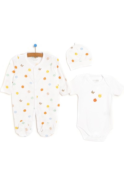 Hello Baby Yenidoğan Jungle Tulum-Body-Şapka Set