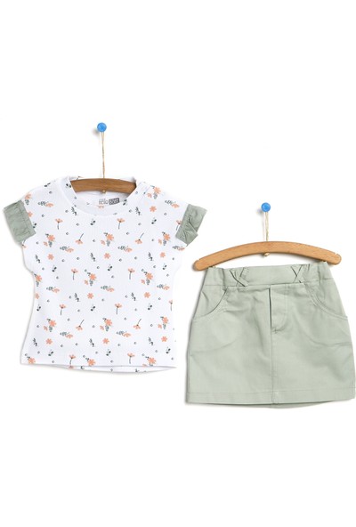 Hello Baby Sarmaşık Kız Bebebk Kaşkorse Bluz- Gabardin Etek