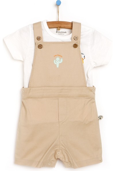Bebbek Hola Gabardin Salopet-Tshirt Takım