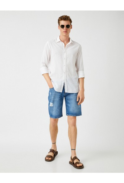 Koton Eskitilmiş Kot Şort