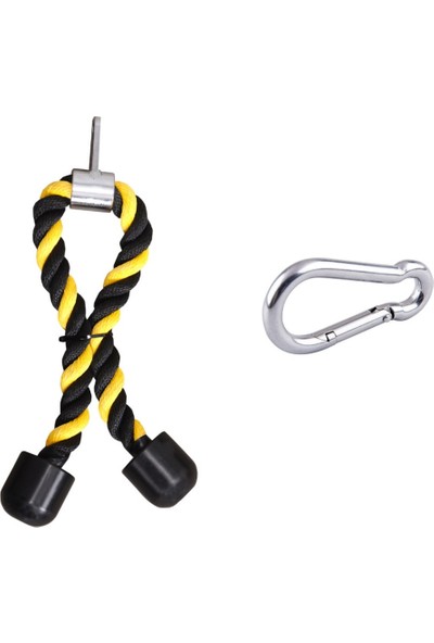 Profesyonel Triceps Halatı Sarı Siyah Kanca Hediyeli Profesyonel Triceps Halatı Sarı Siyah Kanca Hediyeli