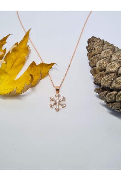 Swelynn Kar Tanesi Desenli 925 Ayar Gümüş Kadın Kolye