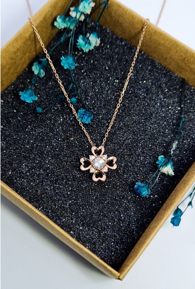 Swelynn Swarovski Taşlı Kalp Desenli 925 Ayar Gümüş Kadın Kolye