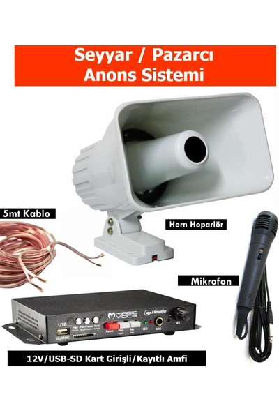 Electroon Seyyar-Pazarcı Anons Sistemi Hazır Set Electroon Seyyar-Pazarcı Anons Sistemi Hazır Set