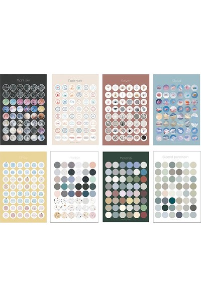 Charge 1 Sayfalık Morandi Serisi Yuvarlak Nokta Çıkartmalar Charge 1 Sayfalık Morandi Serisi Yuvarlak Nokta Çıkartmalar