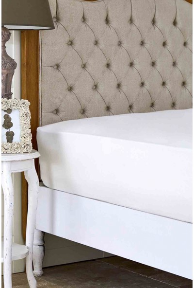 Karaca Home Ekru %100 Pamuk Düz Çift Kişilik Çarşaf 240 cm x 260 cm