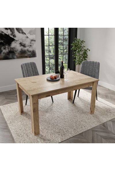 Kzn Home Gold Yemek Masası Meşe - Tamamı 1. Kalite Mdf