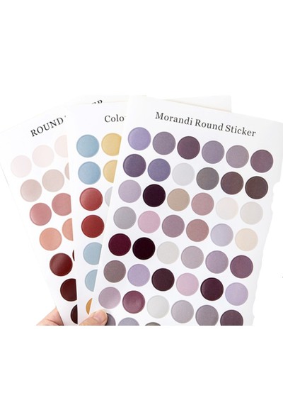 Morandi Renk Yuvarlak Nokta Çıkartmalar