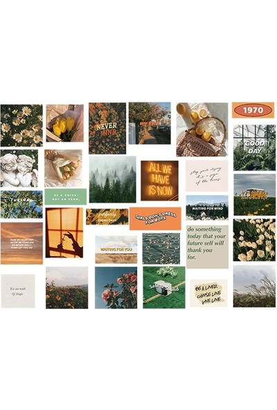 Charge Romantik Manzara Ins Dekoratif Cep Çıkartmalar