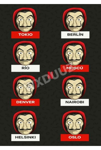 Hd Kaliteli La Casa De Papel Duvar Dekorasyon Tablo