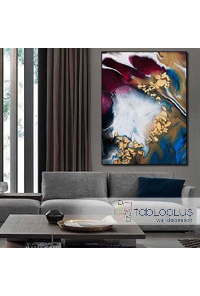 Tablo Plus Gold Varaklı Bordo Yağlı Boya Dokulu Tablo Tablo Plus Gold Varaklı Bordo Yağlı Boya Dokulu Tablo