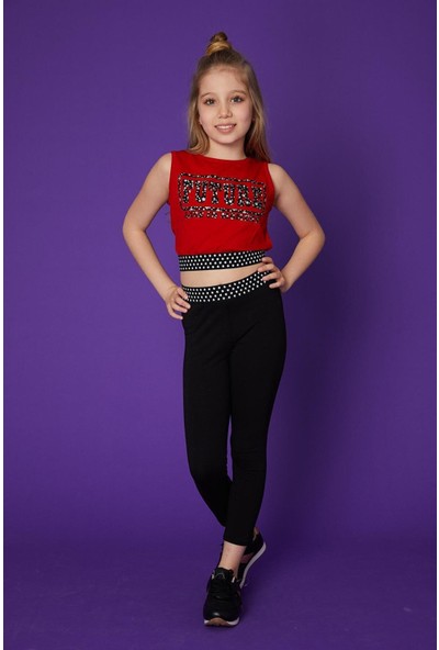 Little Star Kız Çocuk Yıldız Şeritli Tayt