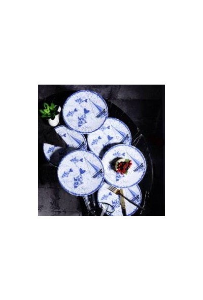 Kosova Züccaciye Yaz ve Deniz Temalı 6'lı Pasta Tabağı 20 cm Kosova Züccaciye Yaz ve Deniz Temalı 6'lı Pasta Tabağı 20 cm