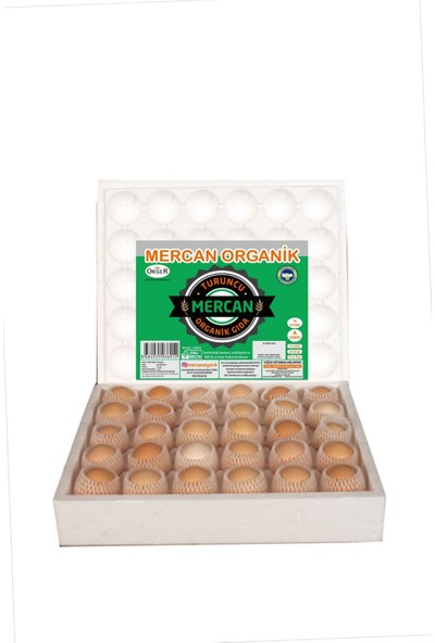 Mercan Organik 30'lu Orta Boy (53-62GR) Organik Yumurta Mercan Organik 30'lu Orta Boy (53-62GR) Organik Yumurta