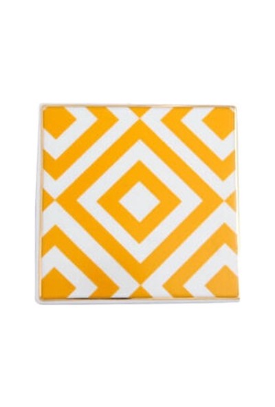 Porland Morocco Desen 4 Sarı Bardak Altlığı 10X10 cm Porland Morocco Desen 4 Sarı Bardak Altlığı 10X10 cm