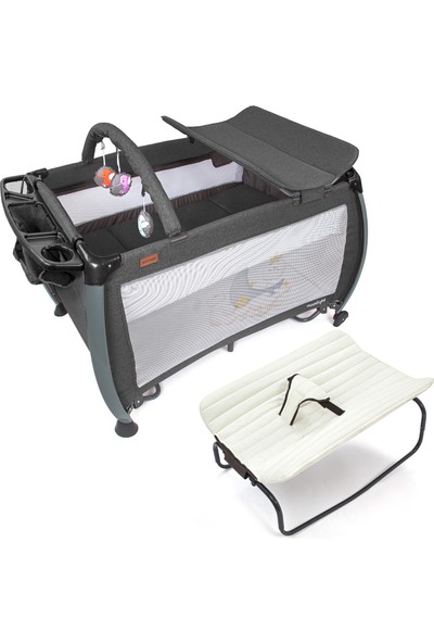 Mofy Baby Moonlight 10 In 1 Reflektörlü Anne Yanı Park Yatak Oyun Parkı Beşiği (70 x 110 cm)