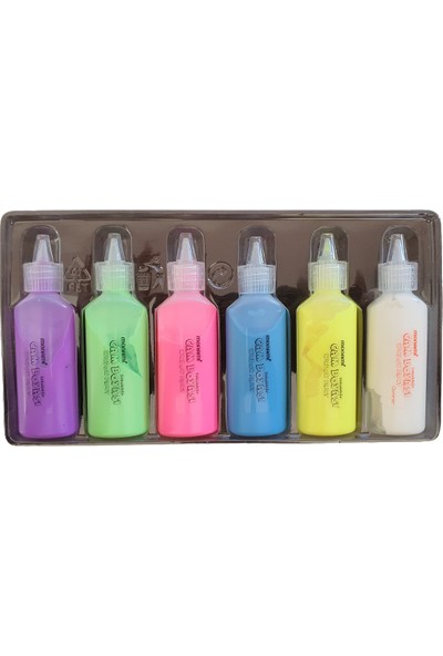 Cmk 6 Renk Sökülebilir Cam Boyası Seti Neon Renkler Cmk 6 Renk Sökülebilir Cam Boyası Seti Neon Renkler