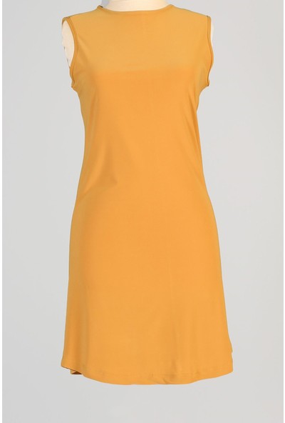 Miostil Sıfır Kol Kısa Sendy Tunik-Hardal