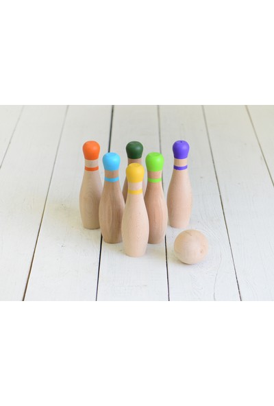 Mini Wooden Toys Ahşap Bowling Seti Mini Wooden Toys Ahşap Bowling Seti