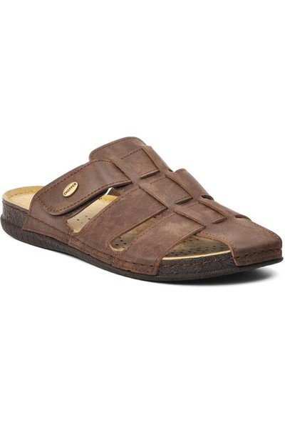 Chopper Kahve Önü Kapalı Erkek Terlik