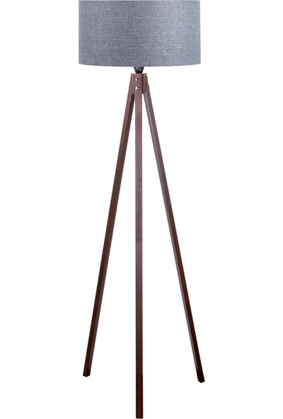 Mirsa Gri Başlık Kahve Ayaklı Lambader