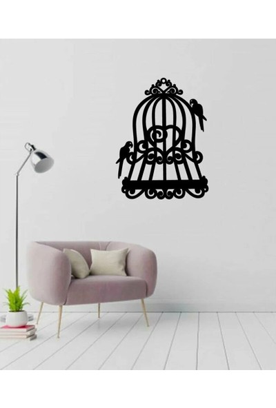 İmpivo Ahşap Kafes ve Kuşlar Dekoratif Tablo