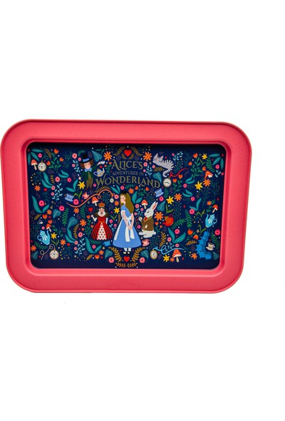 Evle EE169-9A Tales Alices Desenli Dikdörtgen Tepsi 32X43 cm