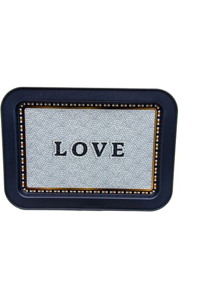 Evle EE169-1E Mosaic Love Desenli Dikdörtgen Tepsi 32X43 cm Evle EE169-1E Mosaic Love Desenli Dikdörtgen Tepsi 32X43 cm