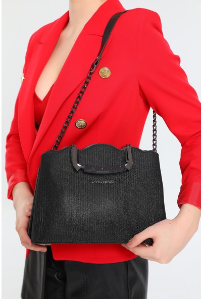 Siyah Kadın Şık Işıltılı Simli El Omuz Abiye Çanta Siyah Kadın Şık Işıltılı Simli El Omuz Abiye Çanta