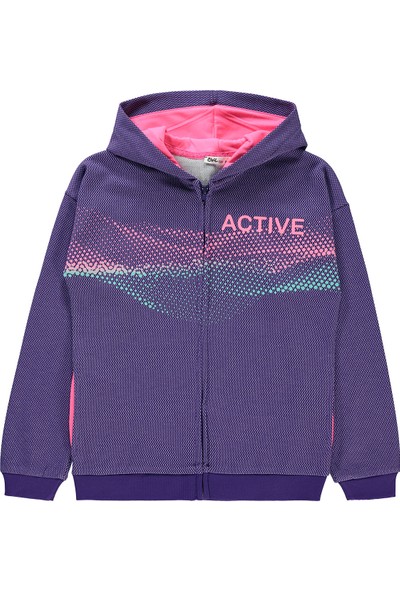 Civil Girls Kız Çocuk Kapüşonlu Hırka 10-13 Yaş Mor