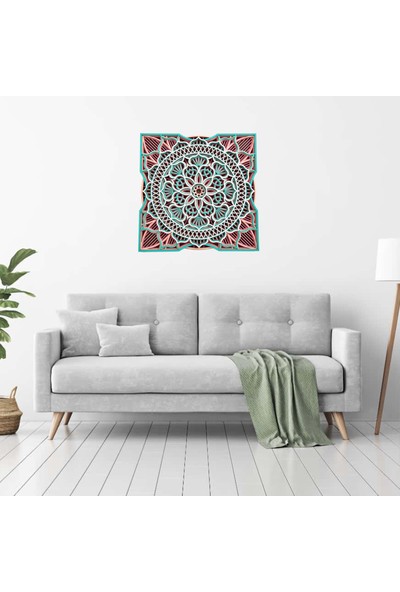 Veraart Ahşap 6 Katmanlı Kare Mandala Duvar Dekoru Veraart Ahşap 6 Katmanlı Kare Mandala Duvar Dekoru