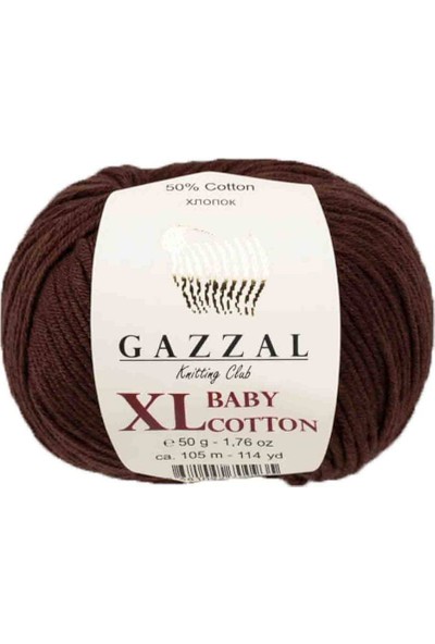 Gazzal Baby Cotton Xl El Örgü Ipi Kahverengi 3436