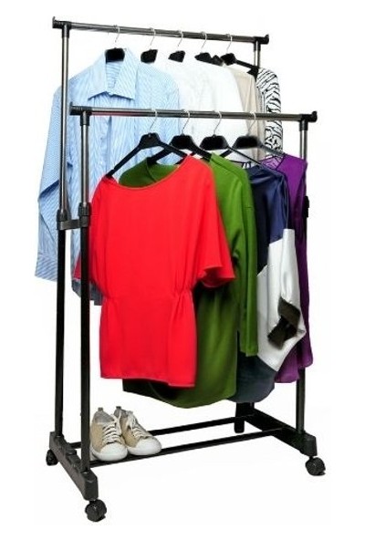 Nsd Tekerlekli Elbise Askısı Çift Tepeli Askılık Nsd Tekerlekli Elbise Askısı Çift Tepeli Askılık