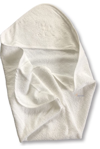 Kapşonlu, Beyaz, Nakışlı, Havlu, Bebek Kundağı